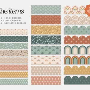 Classroom Bulletin Board Borders, Editable Canva Templates, Boho Modern ...