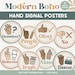 Classroom Hand Signals Poster Display, Editable in Canva, Boho Modern ...