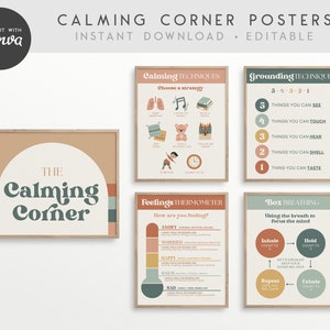 Calming Corner Editable Classroom Printables Calm Down - Etsy