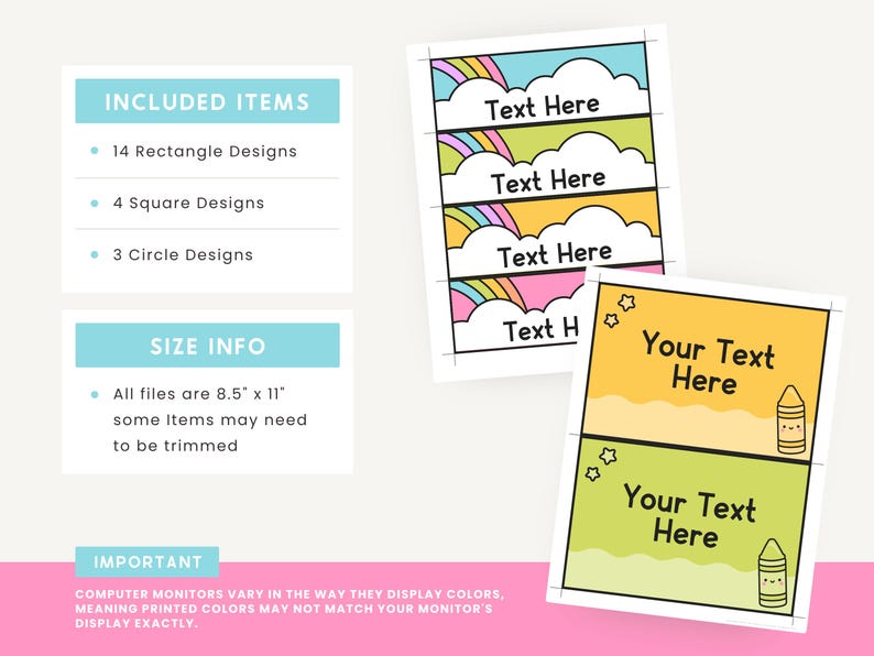 Classroom Labels Editable Templates, Bright Pastels Classroom ...