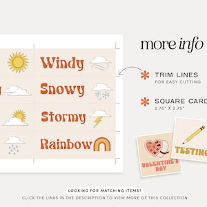 Classroom Calendar Display and Weather Station, Printable Retro Groovy ...