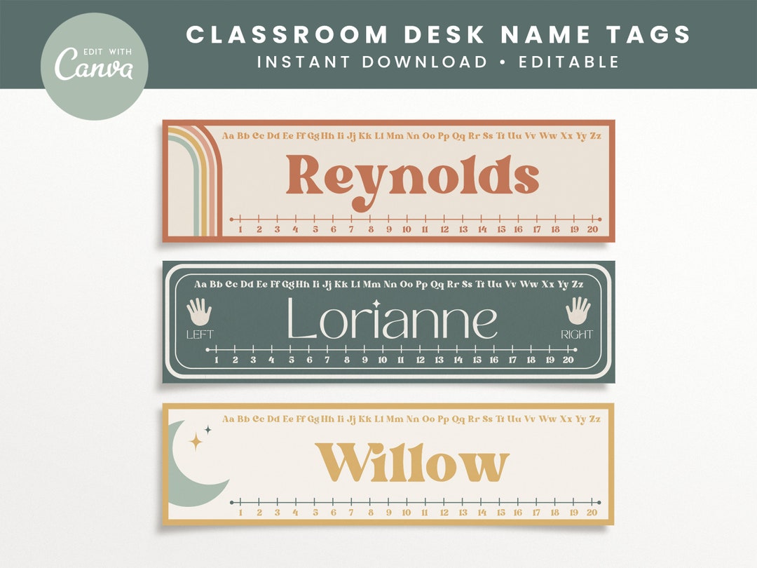 Student Desk Name Labels Editable Classroom Printables - Etsy