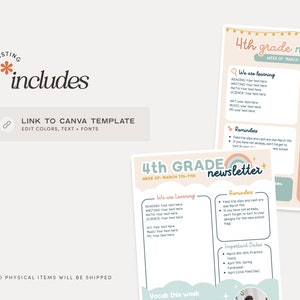 Classroom Newsletter Editable Templates Back to School Boho - Etsy