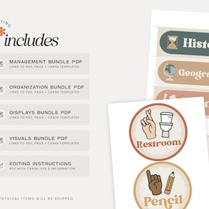 Editable Classroom Modern Boho Complete Collection Printable Bundle ...