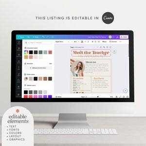 Meet the Teacher Classroom Printable Template, Teacher Introduction ...