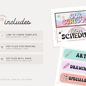 Classroom Schedule, Editable Classroom Printables, School Timetable ...