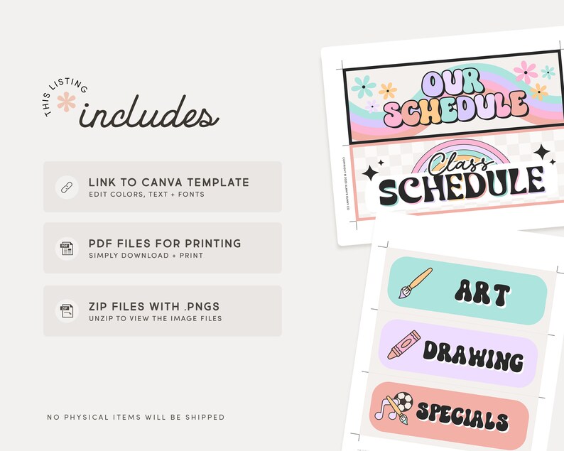 Classroom Schedule, Editable Classroom Printables, School Timetable ...