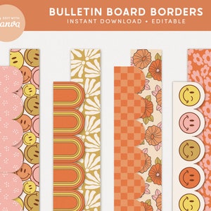 Editable Classroom Organization Retro Sunshine Bundle, Printable Canva ...