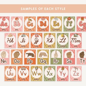 Alphabet Classroom Editable Posters, Groovy Cursive Letter Templates ...