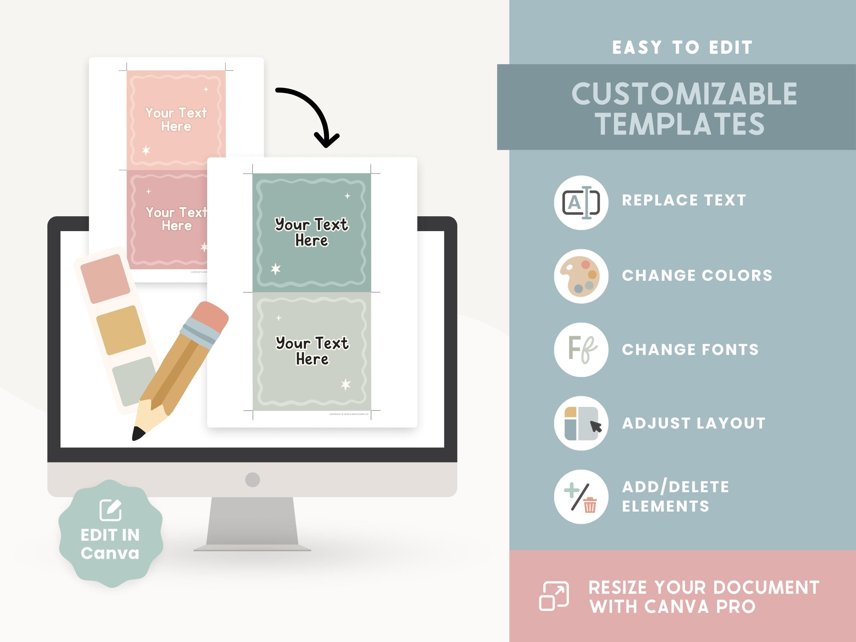 Editable Classroom Labels | Calming Hues Canva Template | Classroom ...