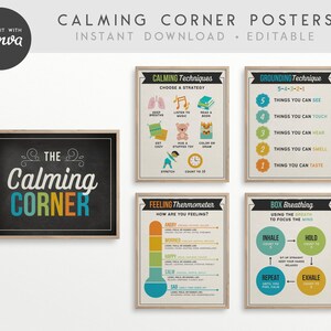 Calming Corner Editable Classroom Printables Calm Down | Etsy