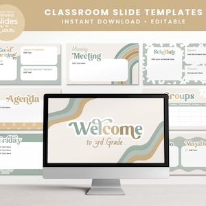 Boho Classroom Google Slides and Canva Editable Presentation Templates ...