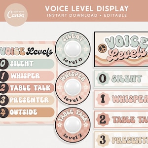 Voice Level Chart Classroom Printable Display, Editable in Canva ...