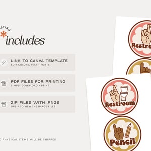 Classroom Hand Signals Poster Display, Editable in Canva, Retro Groovy ...