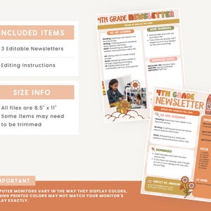Classroom Newsletter Editable Templates, Back to School, Classroom ...