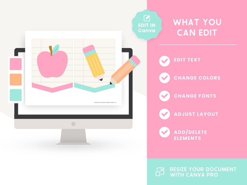 Classroom Bulletin Board Letters, Editable in Canva, Bright Pastels ...