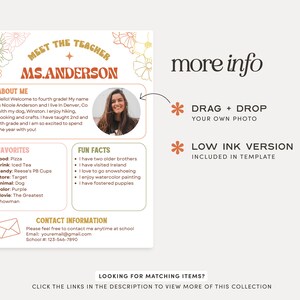 Meet the Teacher Classroom Printable Template, Teacher Introduction ...