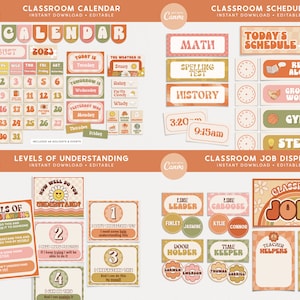 Editable Classroom Retro Sunshine Complete Collection Printable Bundle ...