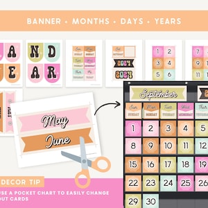 Classroom Calendar Display and Weather Station, Printable Bright Desert ...