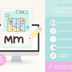 Alphabet Classroom Editable Posters, ASL Letter Templates, Cute Pastel ...