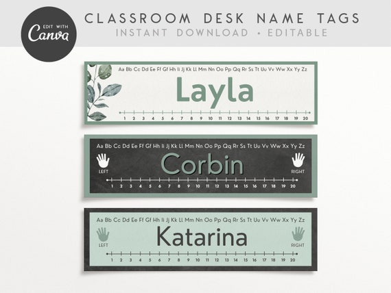 Student Desk Name Labels Editable Classroom Printables | Etsy