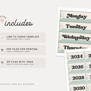 Classroom Flip Calendar Display, Pastel Retro Classroom Decor, Editable ...