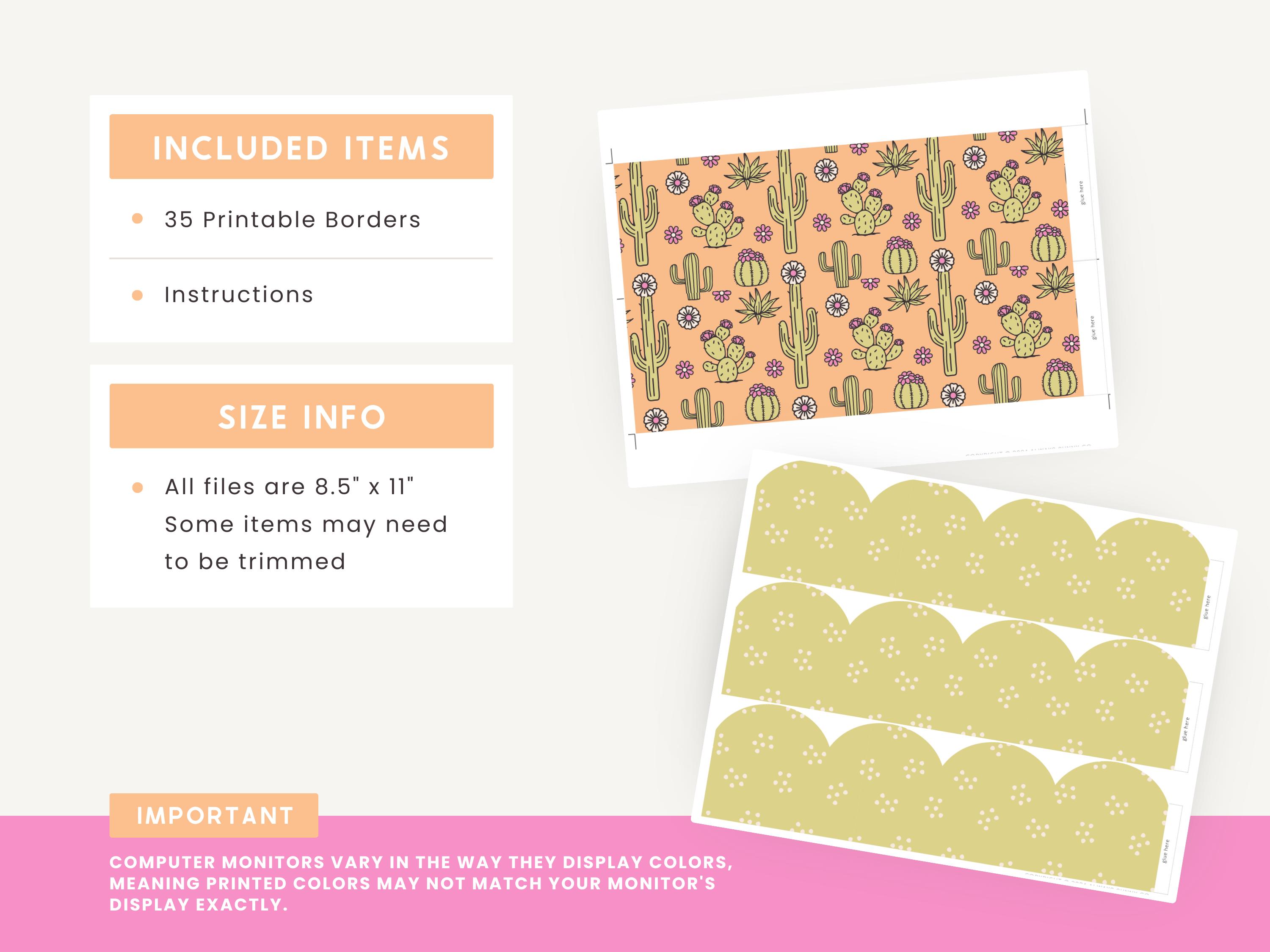 Classroom Bulletin Board Borders, Editable Canva Templates, Bright ...