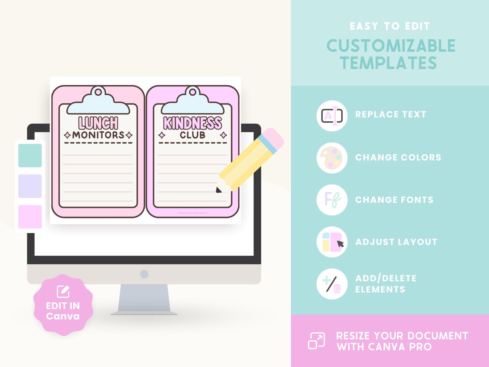 Editable Classroom Jobs Display | Dreamy Notes Pastel Theme | Student ...