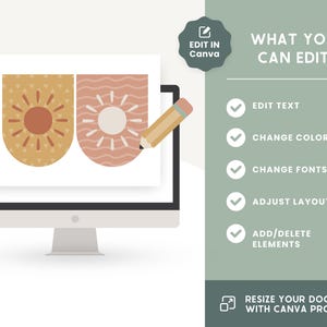 Classroom Bulletin Board Letters, Editable in Canva, Boho Modern ...