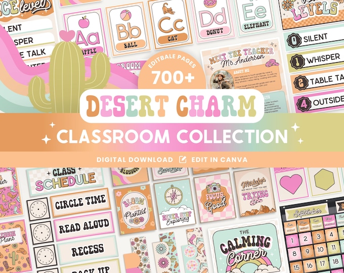 Editable Classroom Bright Desert Complete Collection Printable Bundle ...