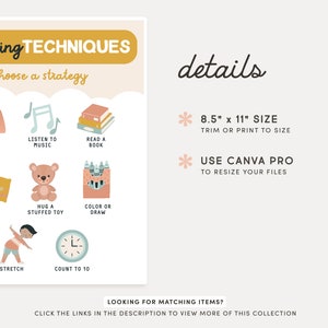 Calming Corner Editable Classroom Printables, Calm Down Skills, Cute ...