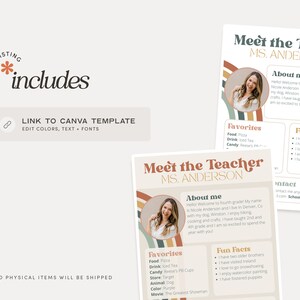 Meet the Teacher Classroom Printable Template, Teacher Introduction ...