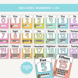 Pastel Ten Frame Number Posters | Editable Number Posters 0-20 ...