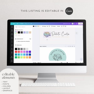 Editable Logo Design, DIY Canva Tutoring Signature Logo, School ...