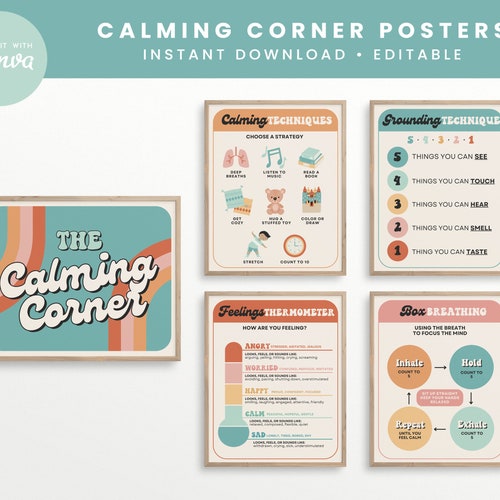 Calming Corner Editable Classroom Printables Calm Down - Etsy