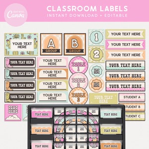 Editable Classroom Organization Bright Desert Bundle, Printable Canva ...