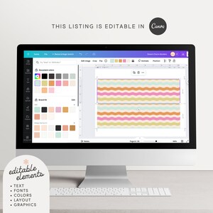 Classroom Bulletin Board Borders, Editable Canva Templates, Bright ...