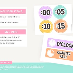 Classroom Clock Display Labels Printable Display, Editable in Canva ...