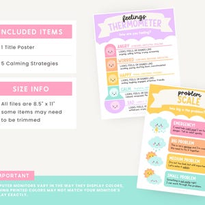 Calming Corner Editable Classroom Printables, Calm Down Skills, Bright ...