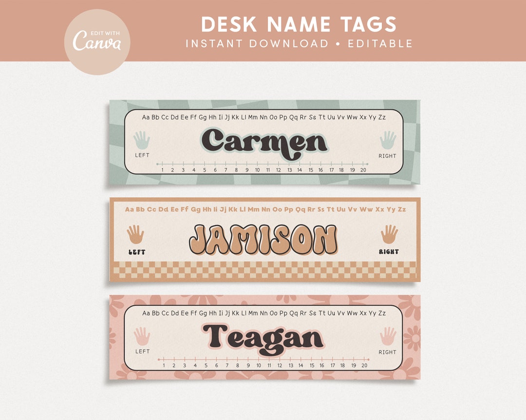 Student Desk Name Labels, Editable Classroom Printables, Student Name ...