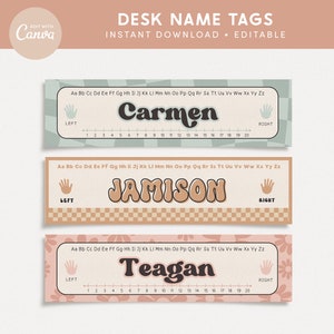 Student Desk Name Labels, Editable Classroom Printables, Student Name ...