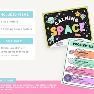 Editable Calming Space Posters for Classroom | Kinder Brights SEL Decor ...