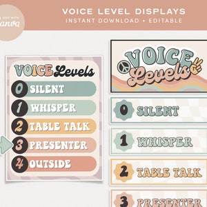 Voice Level Chart Classroom Printable Display Editable in - Etsy