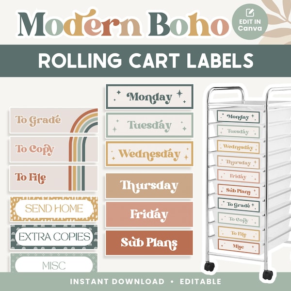 Teacher Rolling Cart - Etsy