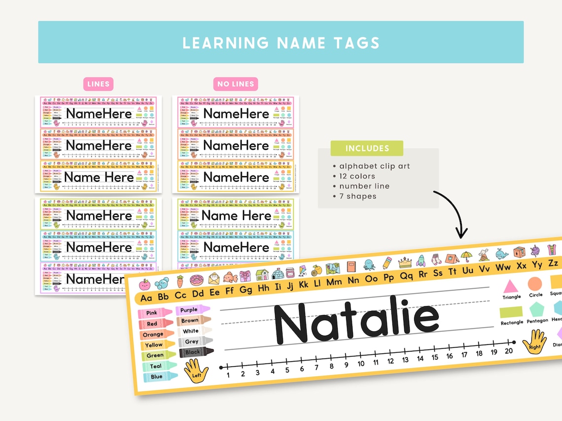 Editable Desk Name Tags for Students | Bright Printable Name Plates for ...