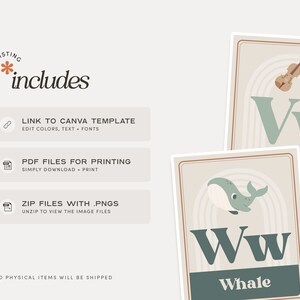 Alphabet Classroom Editable Posters, Letter Templates, Boho Canva ...