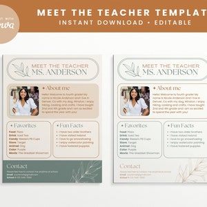 Meet the Teacher Classroom Printable Template, Teacher Introduction ...