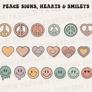 Groovy Retro Clip Art SVGS Pngs EPS AI Files Mellow Vibes - Etsy Canada