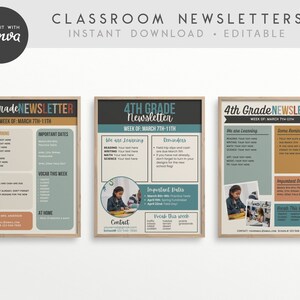 Classroom Newsletter Editable Templates, Back to School, Boho Classroom ...