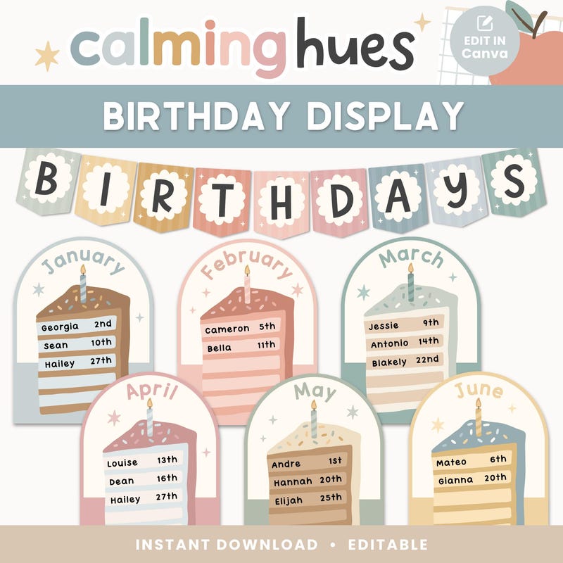 Pastel Birthday Posters - Etsy